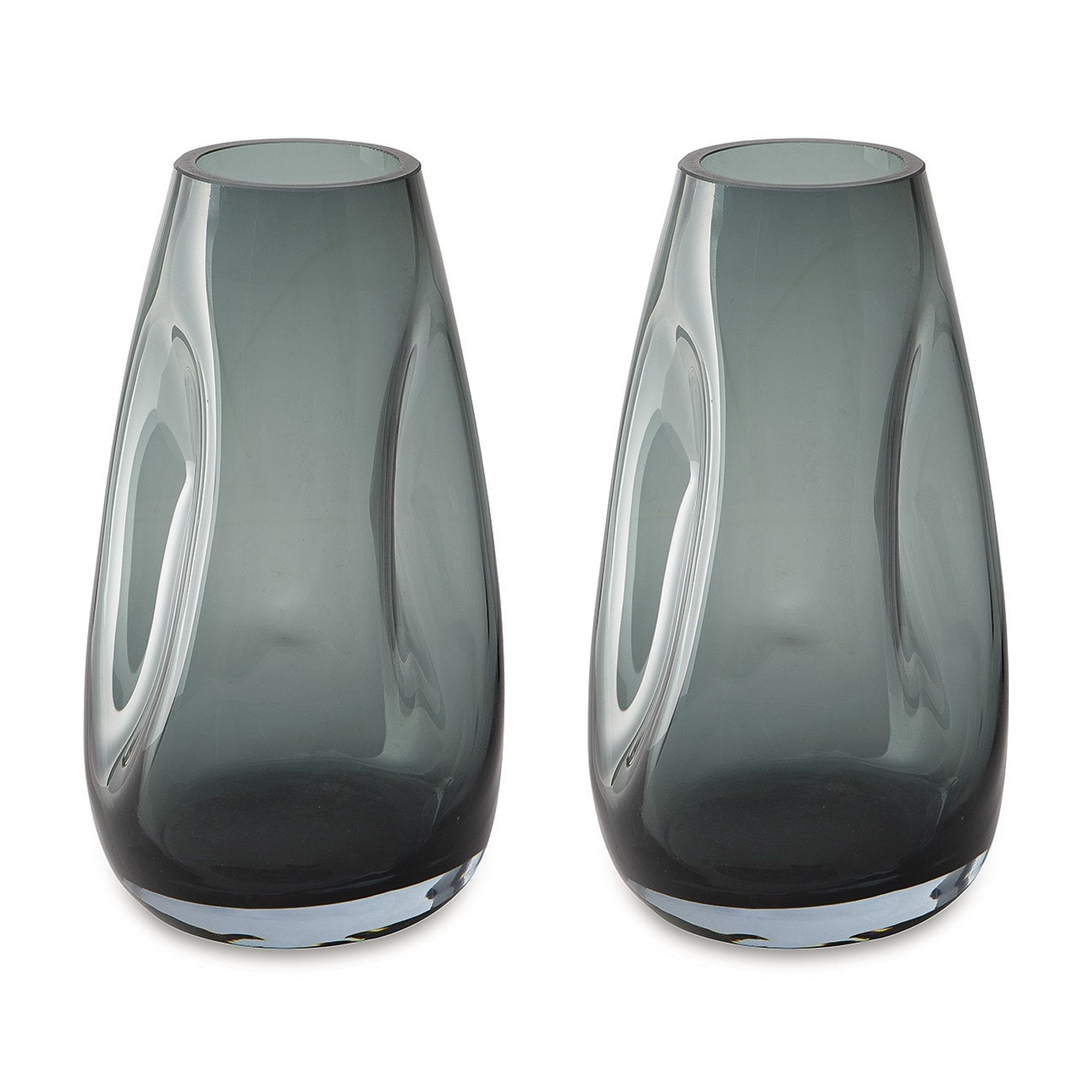 Signature Design by Ashley Beamund Teal Blue Glass Decorative Vase Set ...