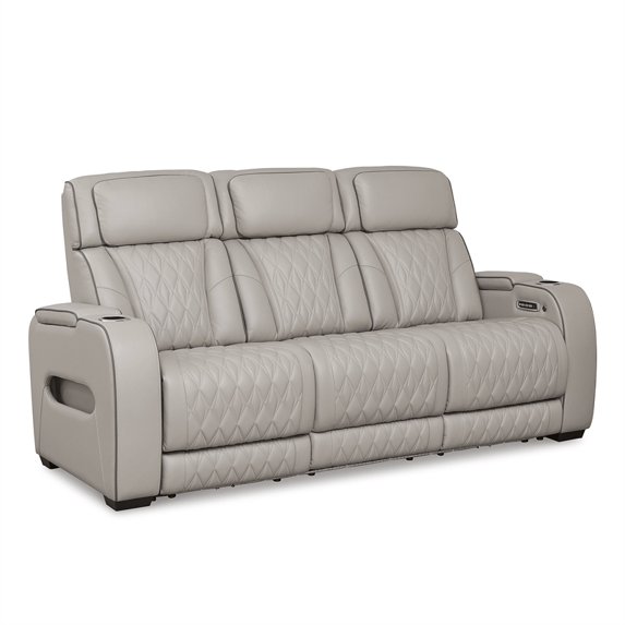 Signature Design by Ashley Boyington Power Reclining Sofa in Gray ...