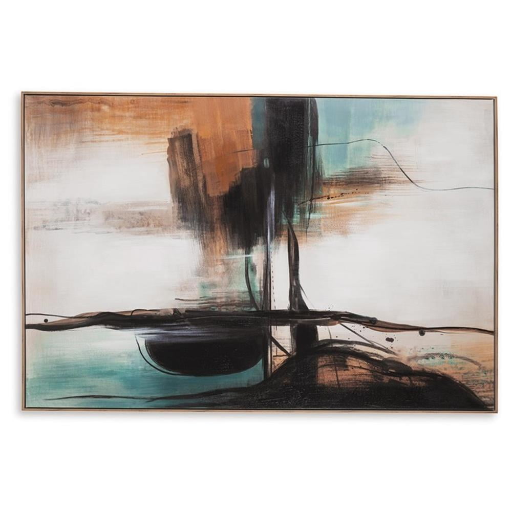 Signature Design by Ashley Brunonia Canvas Fabric Wall Art in Orange ...