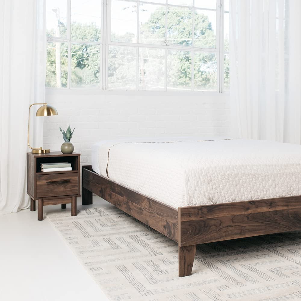 Signature Design by Ashley Calverson Mid-Century Modern Queen Platform Bed, Mocha - Walmart.com