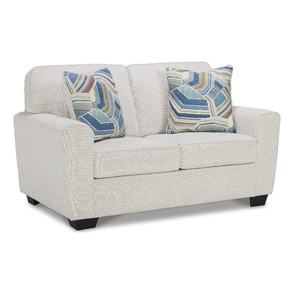 Signature Design by Ashley Cashton Snow Loveseat with Decorative Accent ...