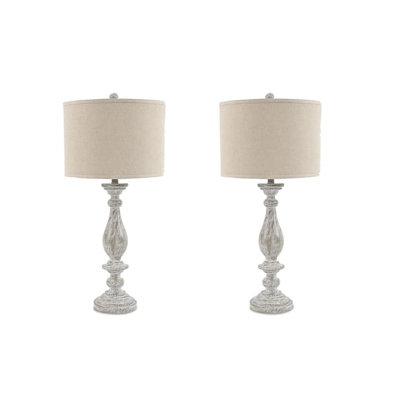 Signature Design by Ashley Bernadate Table Lamp Set, 2, Whitewash ...