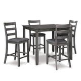 Signature Design by Ashley Wood Square Kitchen Table with Bar Stools ...