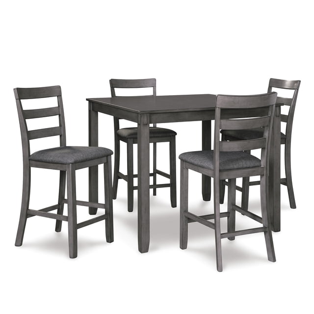 Signature Design by Ashley Wood Square Kitchen Table with Bar Stools ...