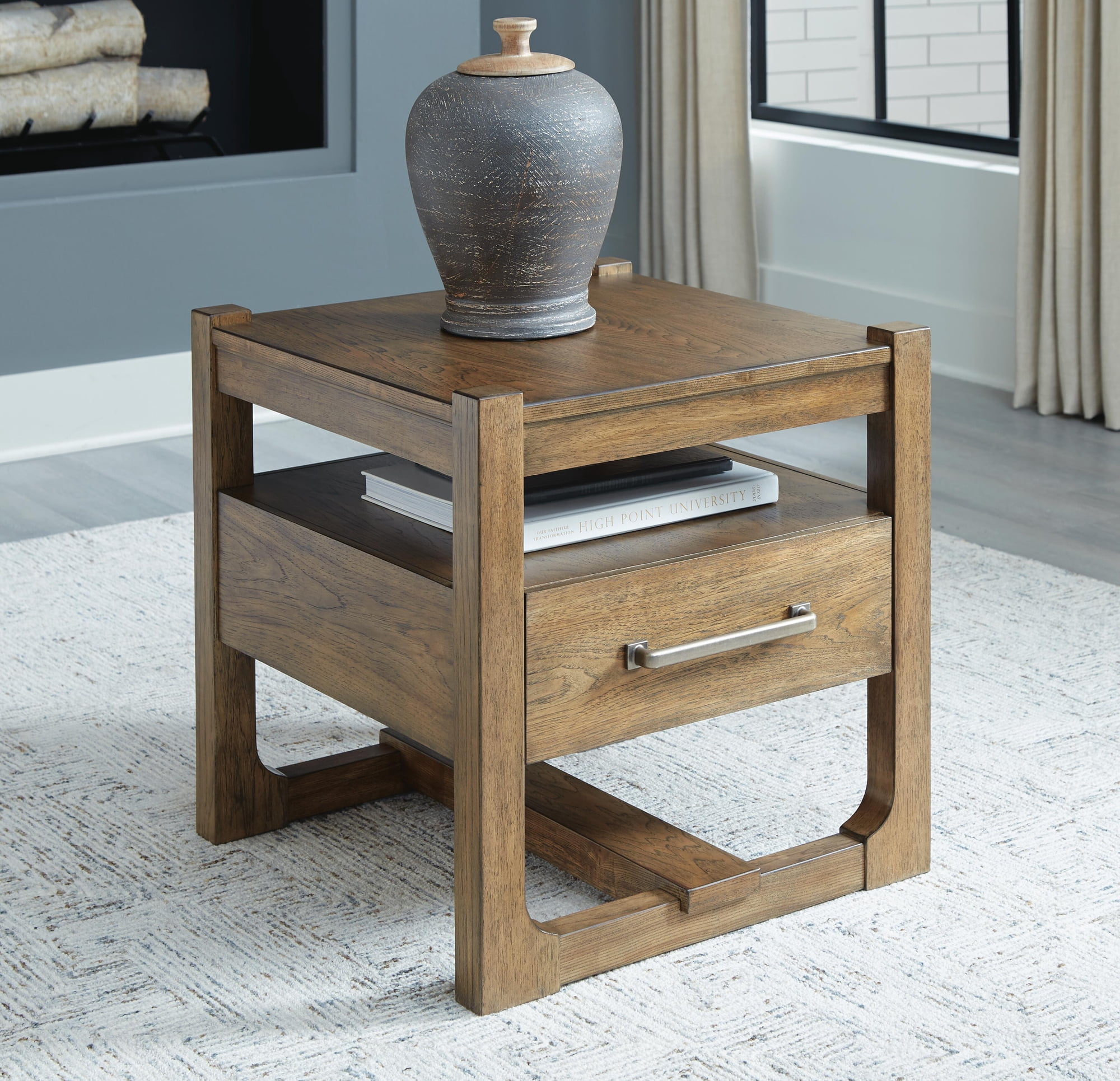 Signature Design by Ashley Cabalynn Square End Table, Light Brown ...