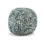 Signature Design by Ashley Contemporary Absalom Pouf Denim - Walmart.com
