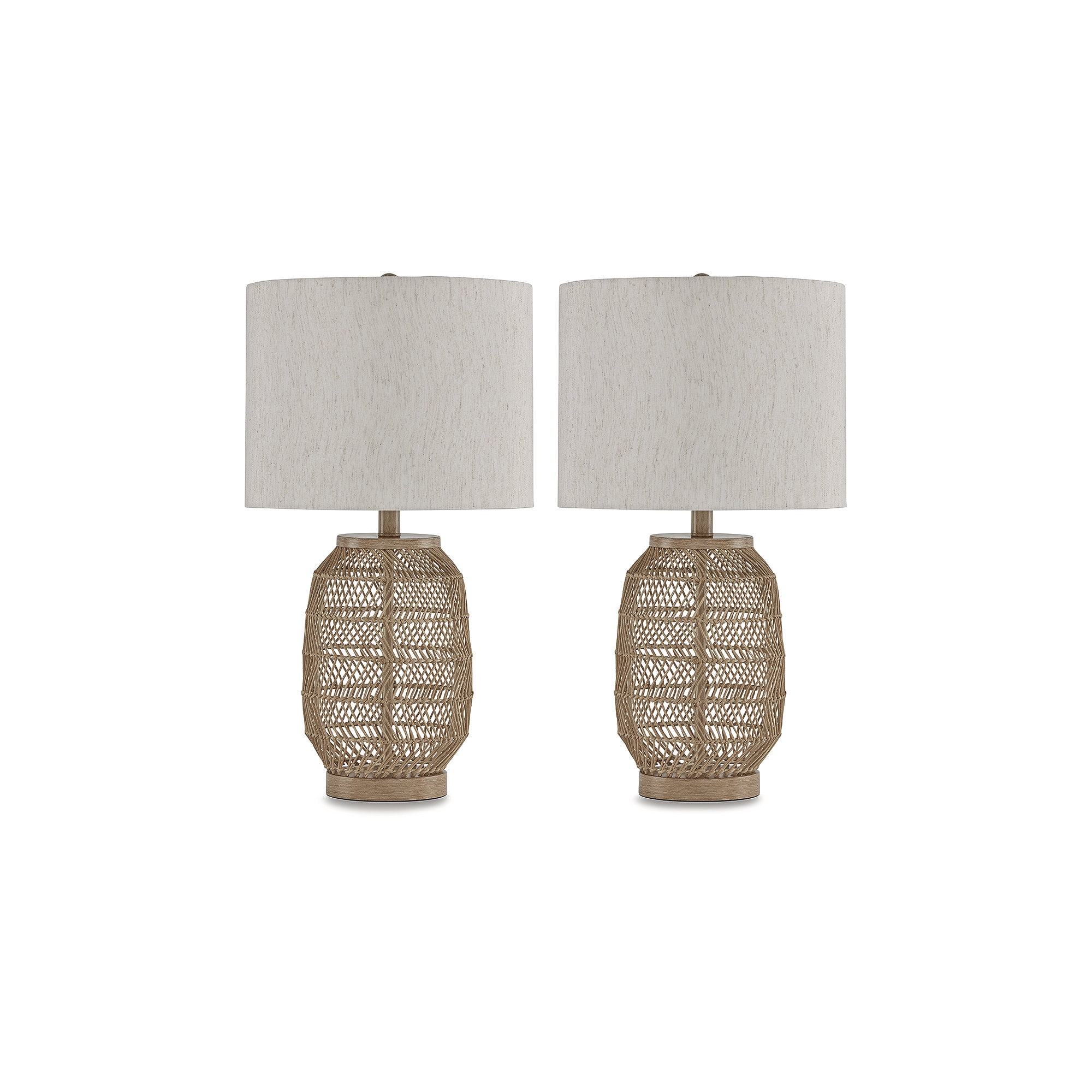 Ashley Signature Design Boho-Chic Orenman Table Lamp Set, Light Brown ...