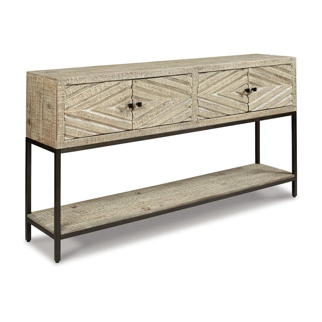 Signature Design by Ashley Casual Roanley Sofa/Console Table Distressed ...
