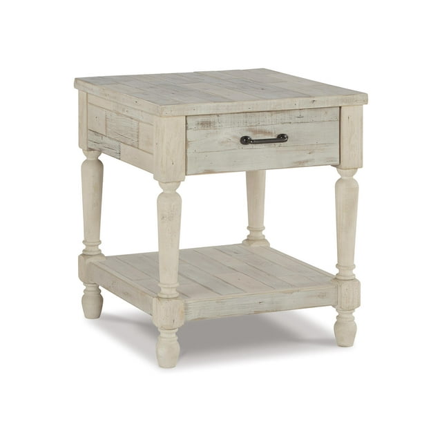 Ashley Signature Design Light Wood Furniture: Casual Whitewash Shawnalore End Table - Walmart.com
