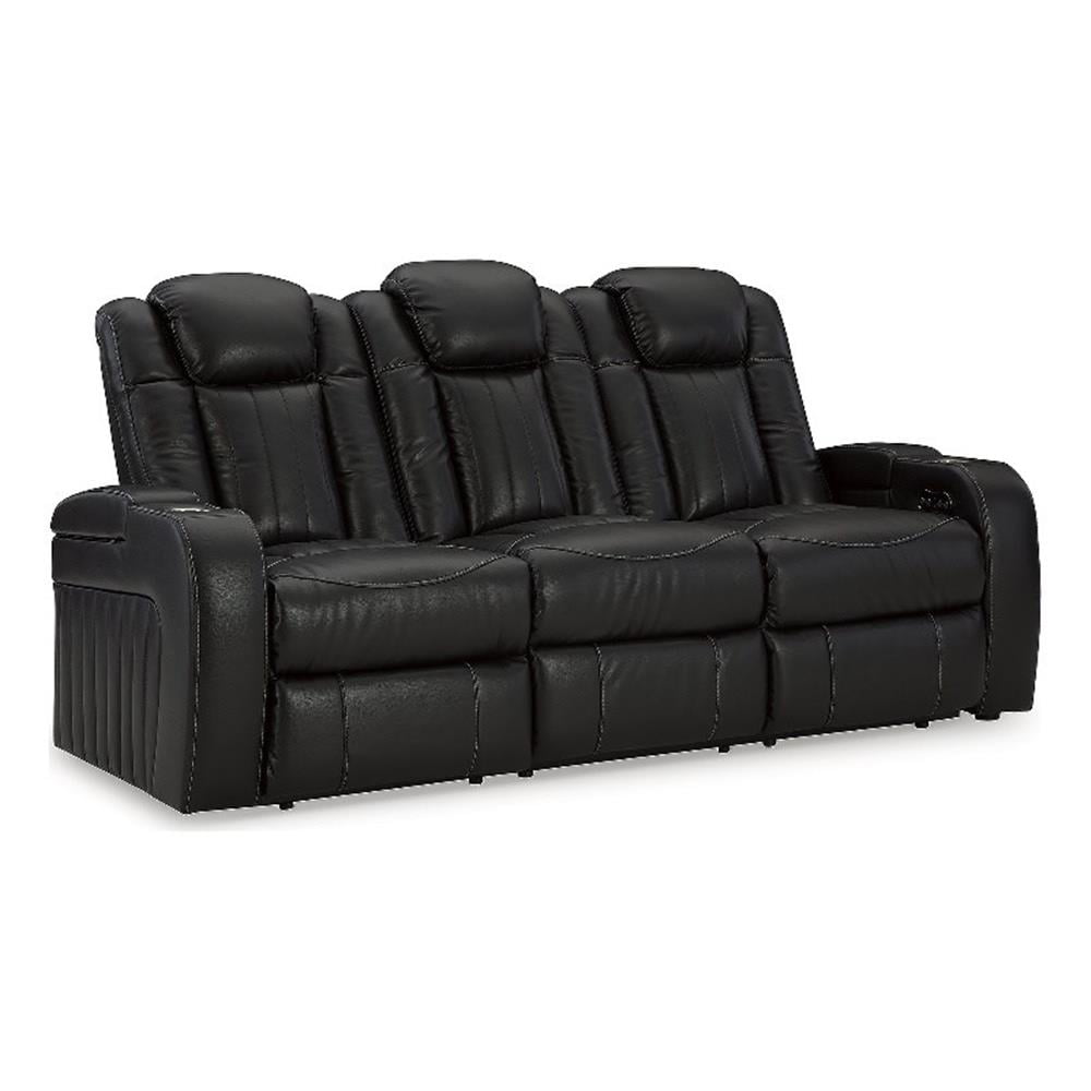 Signature Design by Ashley Caveman Den Black Power Reclining Sofa ...