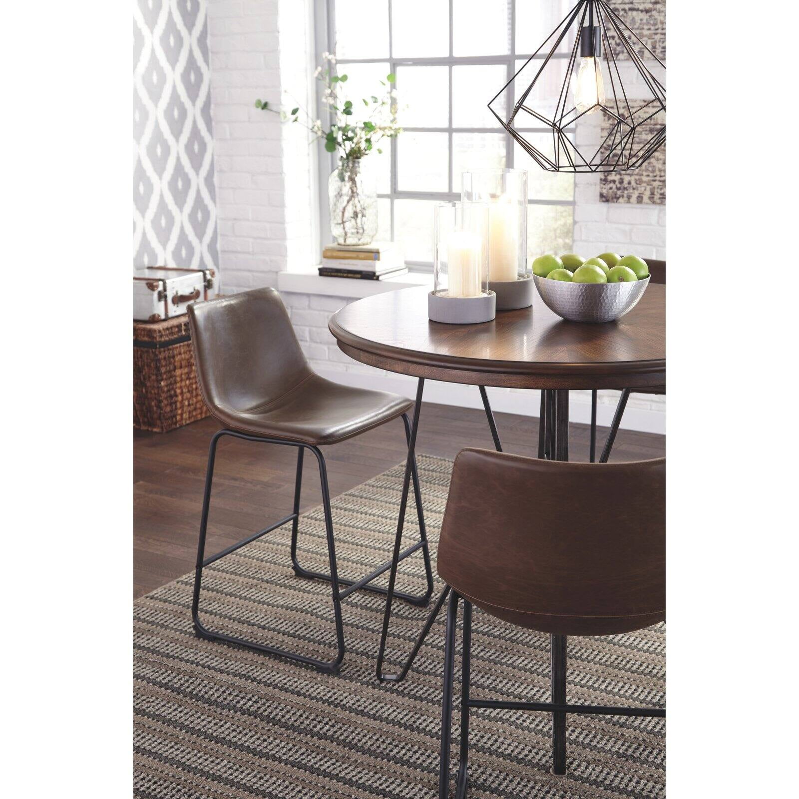 Ashley Furniture Centiar Round Counter Height Dining Table in Brown ...