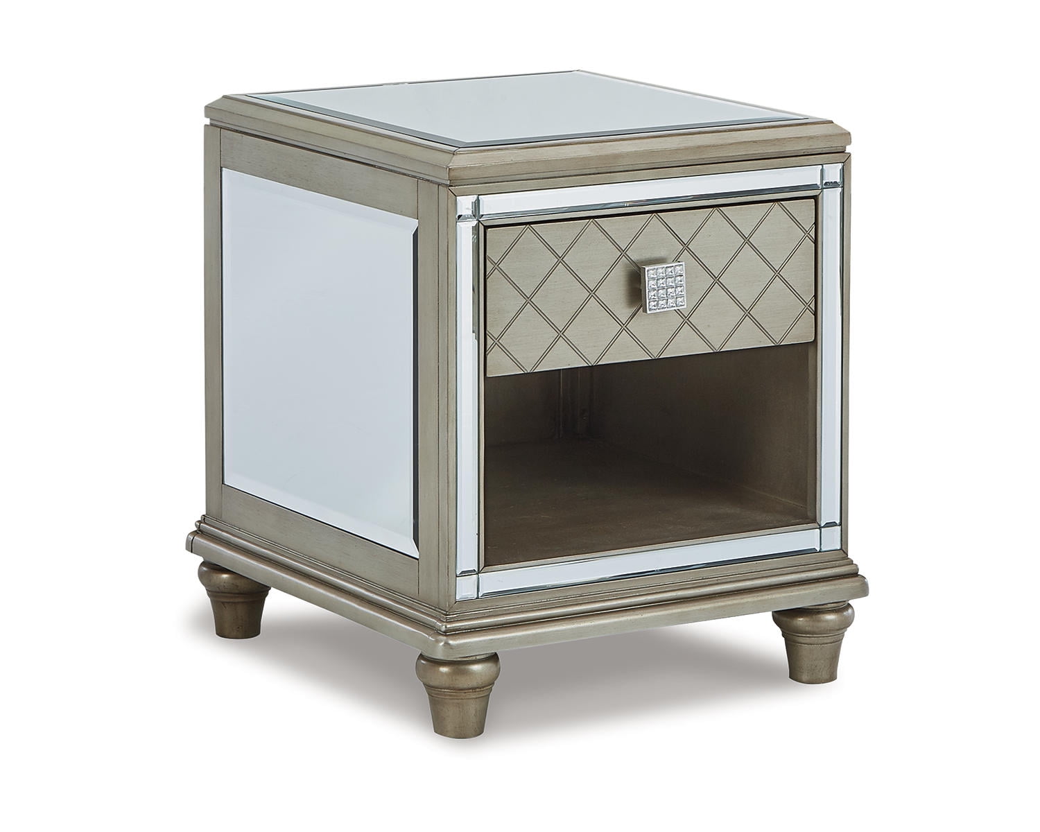 Signature Design by Ashley Contemporary Chevanna End Table Platinum ...