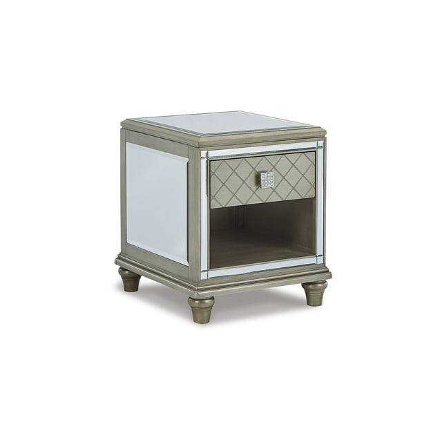 Signature Design by Ashley Contemporary Chevanna End Table Platinum ...