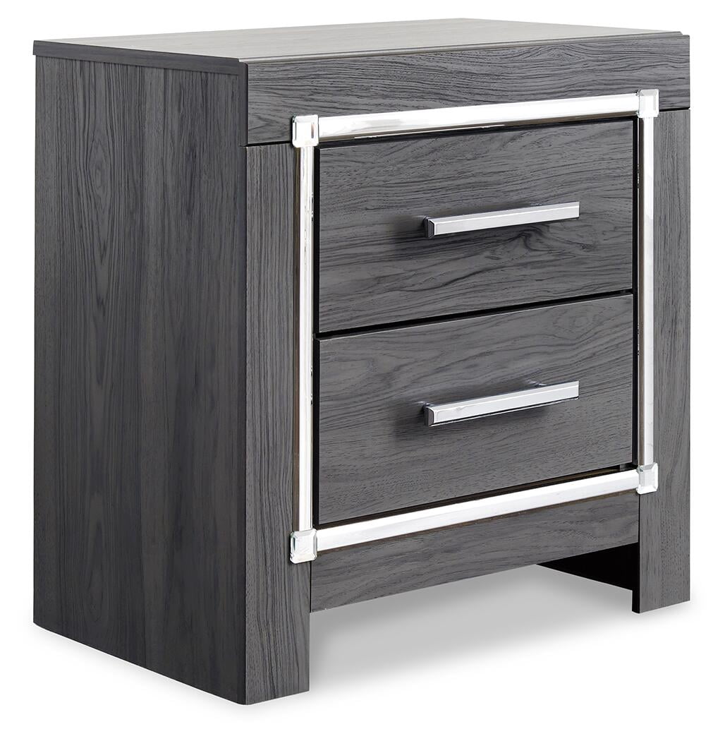 Signature Design by Ashley, Nightstand, Lodanna 2 Drawer, Gray ...