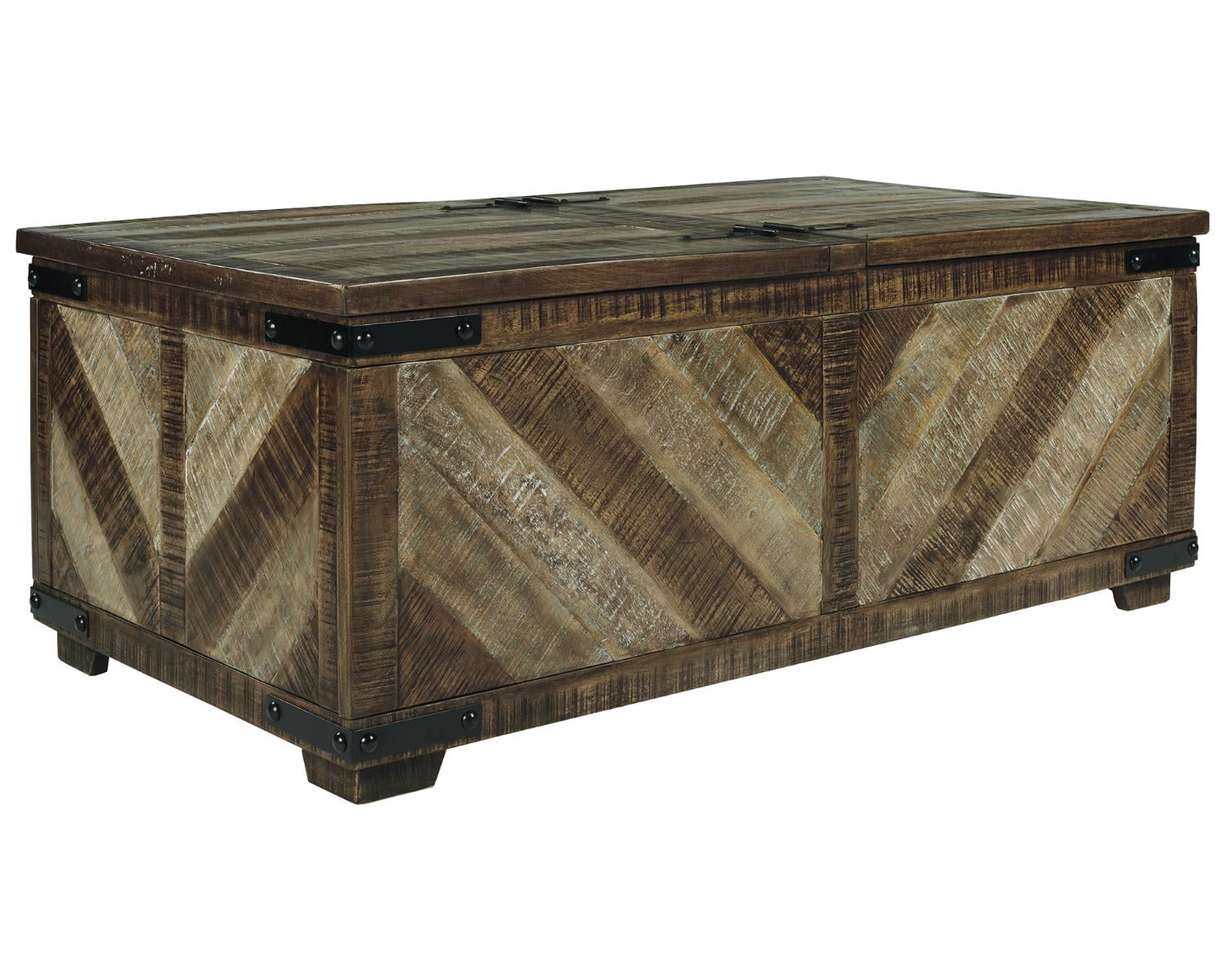 Signature Design by Ashley Cordayne Rustic Brown Rectangular Storage ...