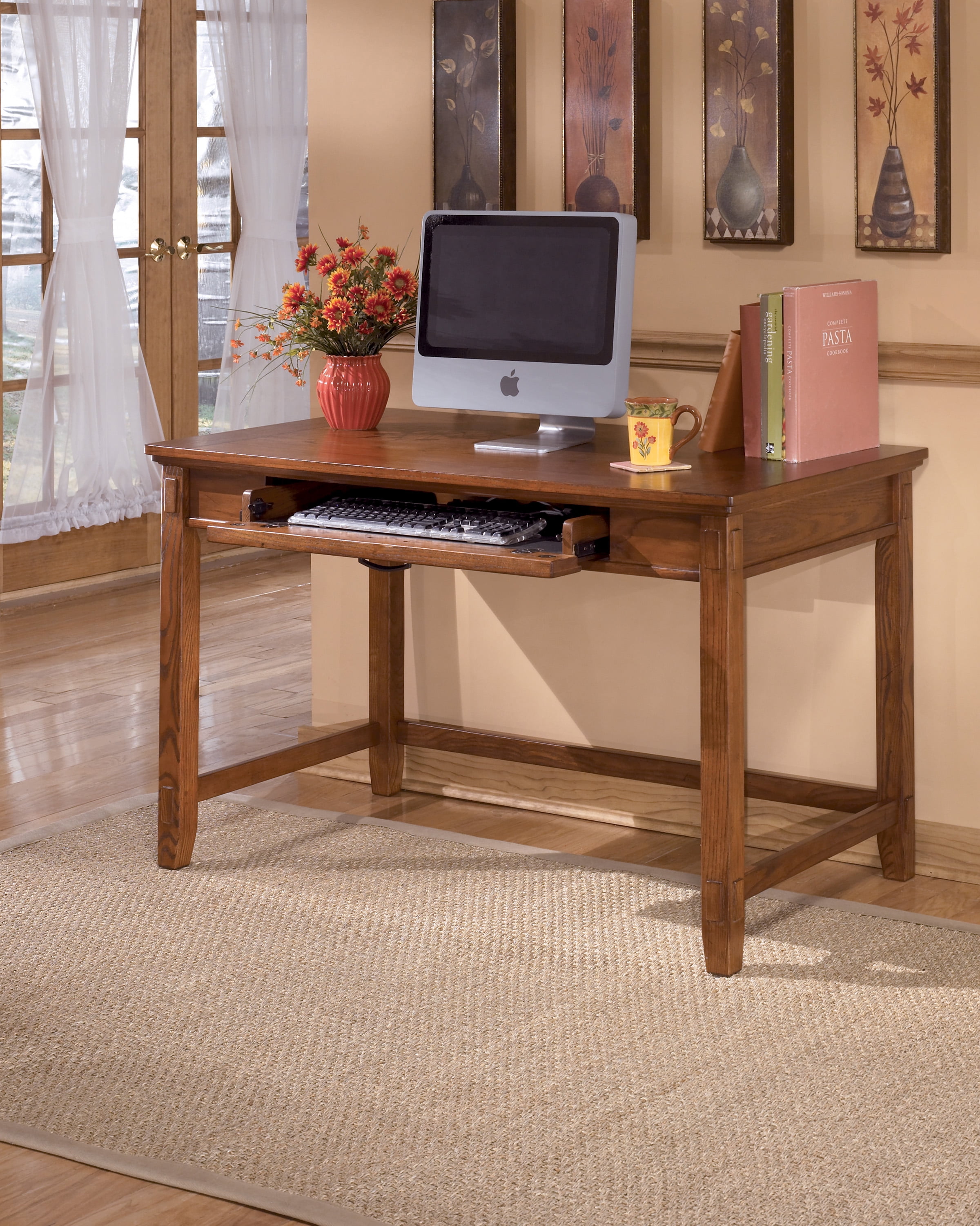 Ashley H319-10 Cross Island Dark Oak Finish Home Office Small Leg Desk ...