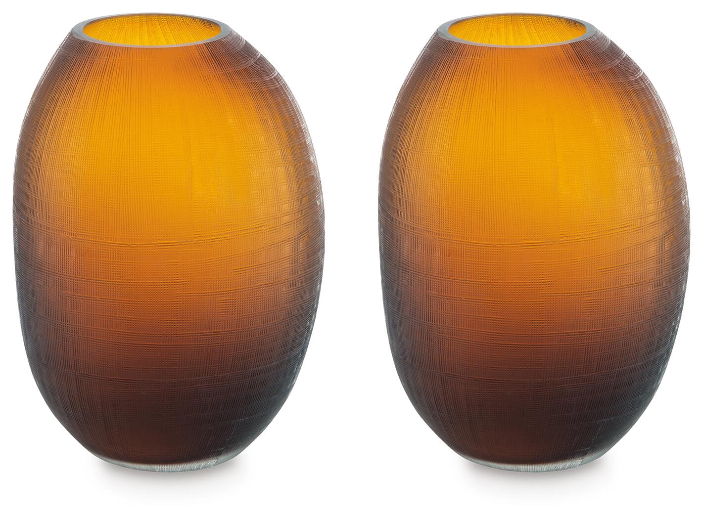 Signature Design by Ashley Embersen Amber Glass Decorative Vase Set of ...