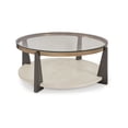 Signature Design by Ashley Frazwa Round Glasstop Coffee Table, Solid ...