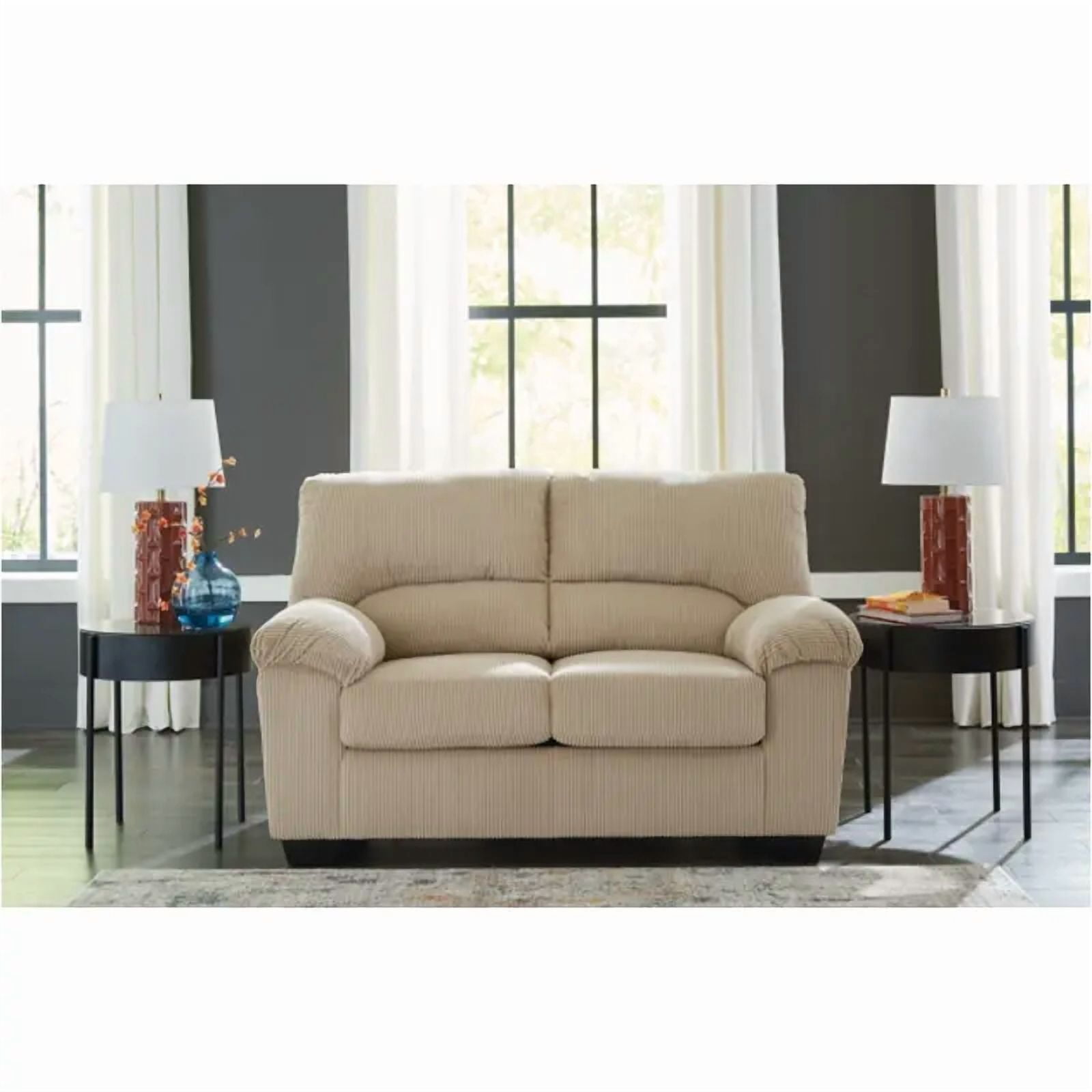 Signature Design by Ashley Furniture SimpleJoy Sand Loveseat - Walmart.com