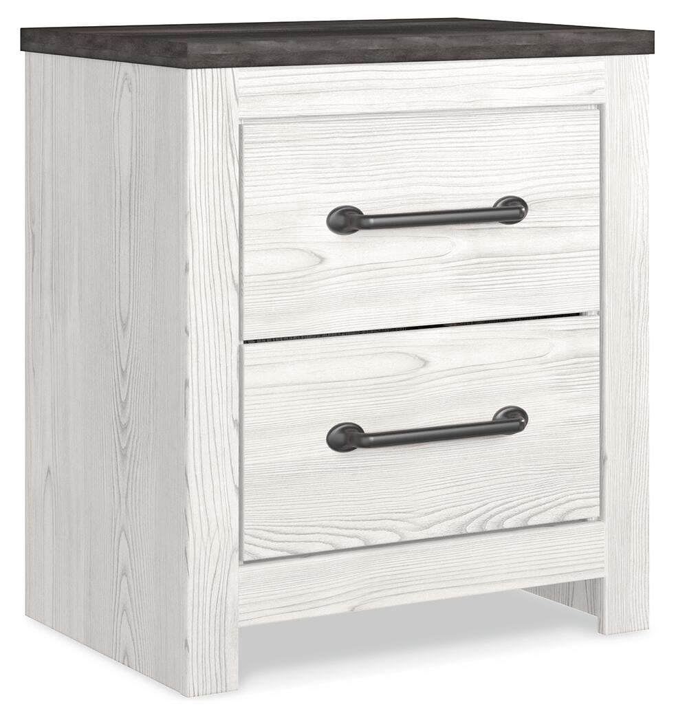 Signature Design by Ashley, Nightstand, Gerridan 2 Drawer, White/Gray ...