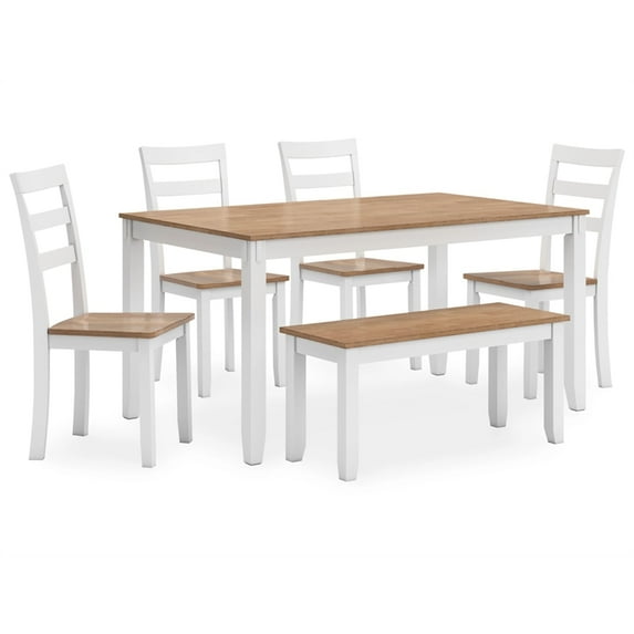 Signature Design by Ashley Gesthaven Natural & White Dining Table Set ...
