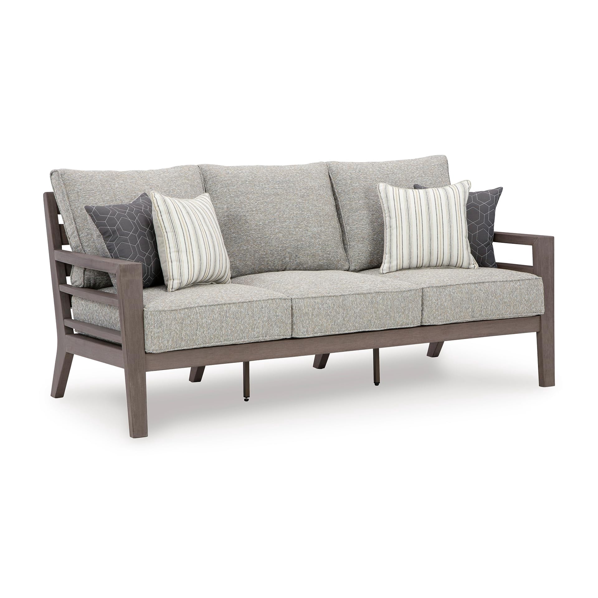 Signature Design by Ashley Hillside Barn Gray & Brown Outdoor Sofa with ...