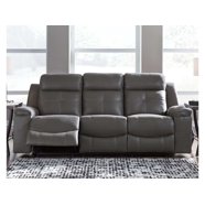 Ashley Furniture Austere Faux Leather Reclining Sofa in Gray - Walmart.com