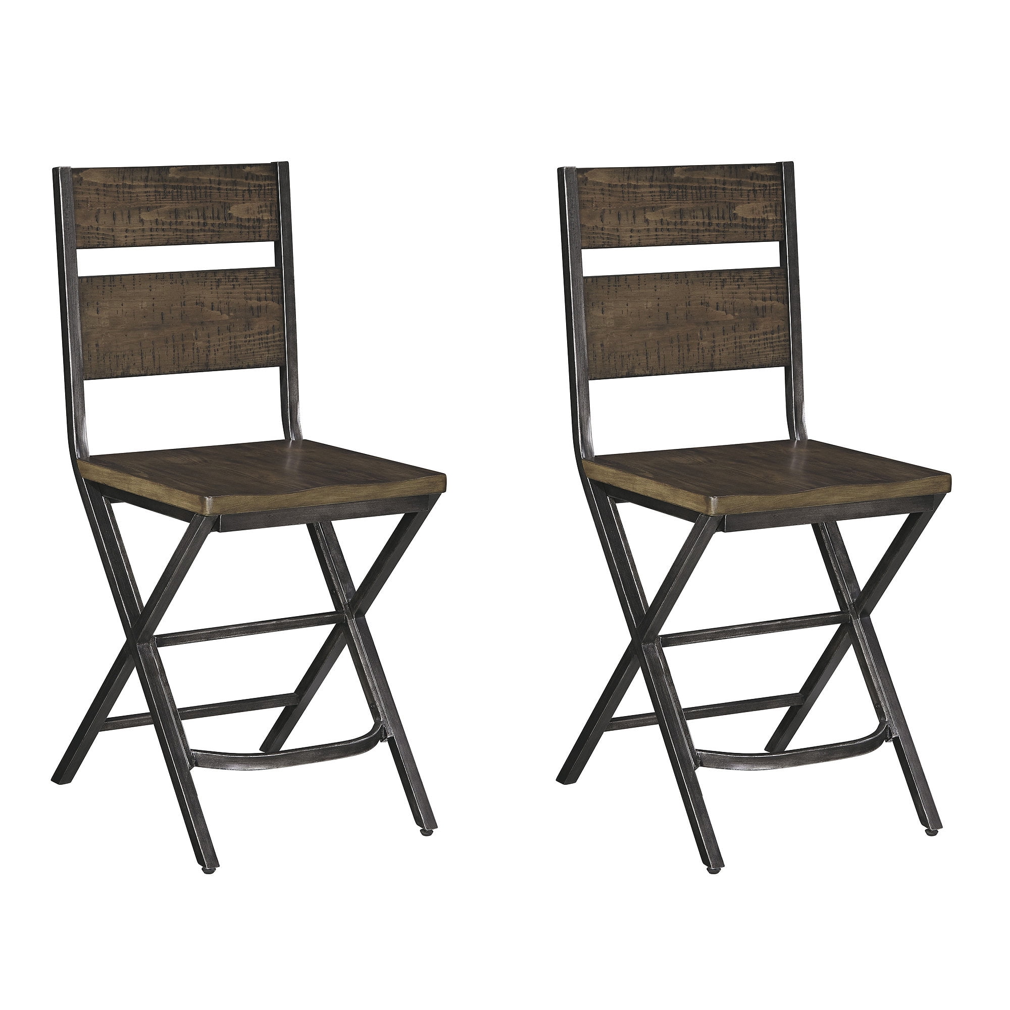 "Ashley Signature Design Kavara Rustic Counter Height Barstools, 24 ...