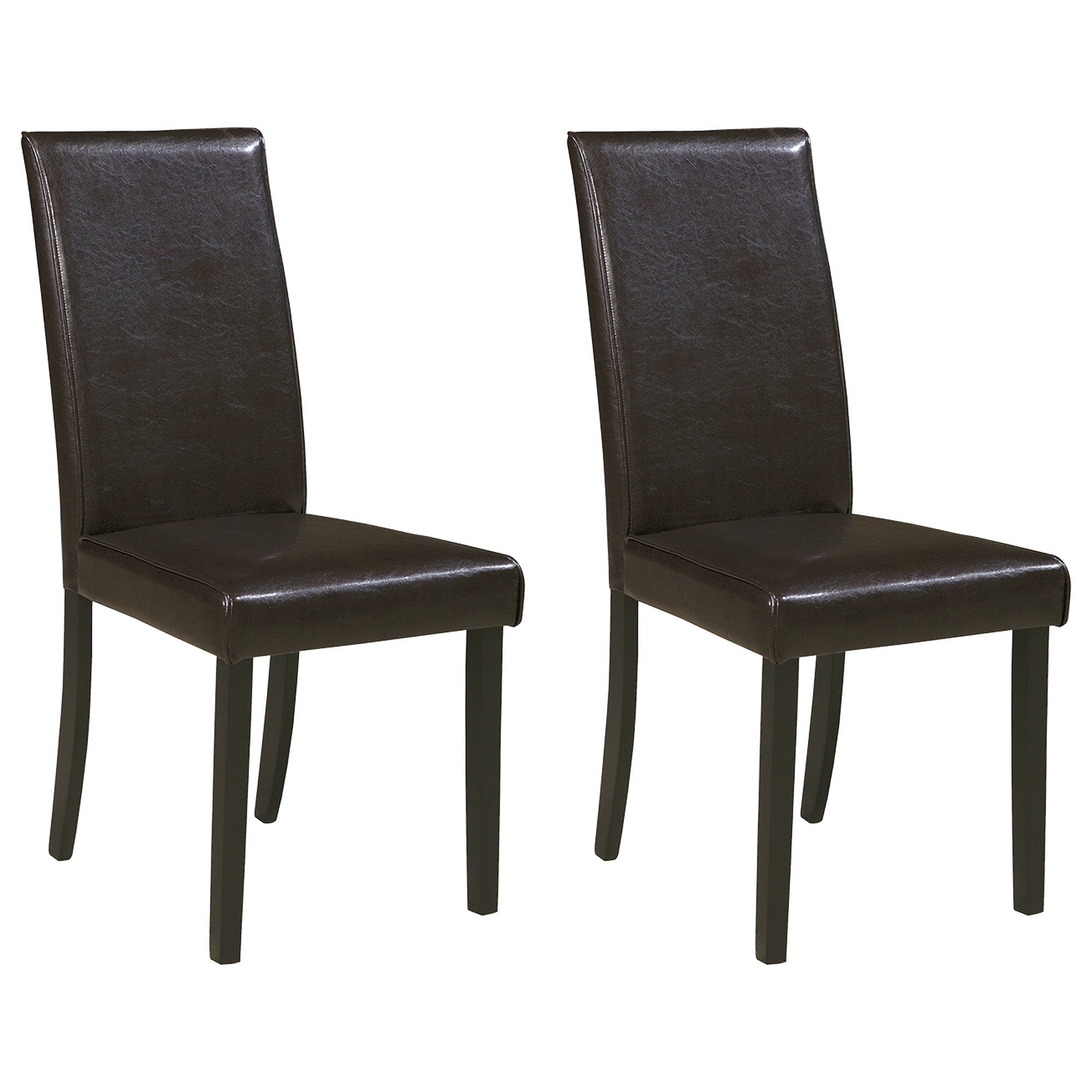 Ashley Kimonte Modern Armless Dining Chair, Faux Leather, Set of 2 ...