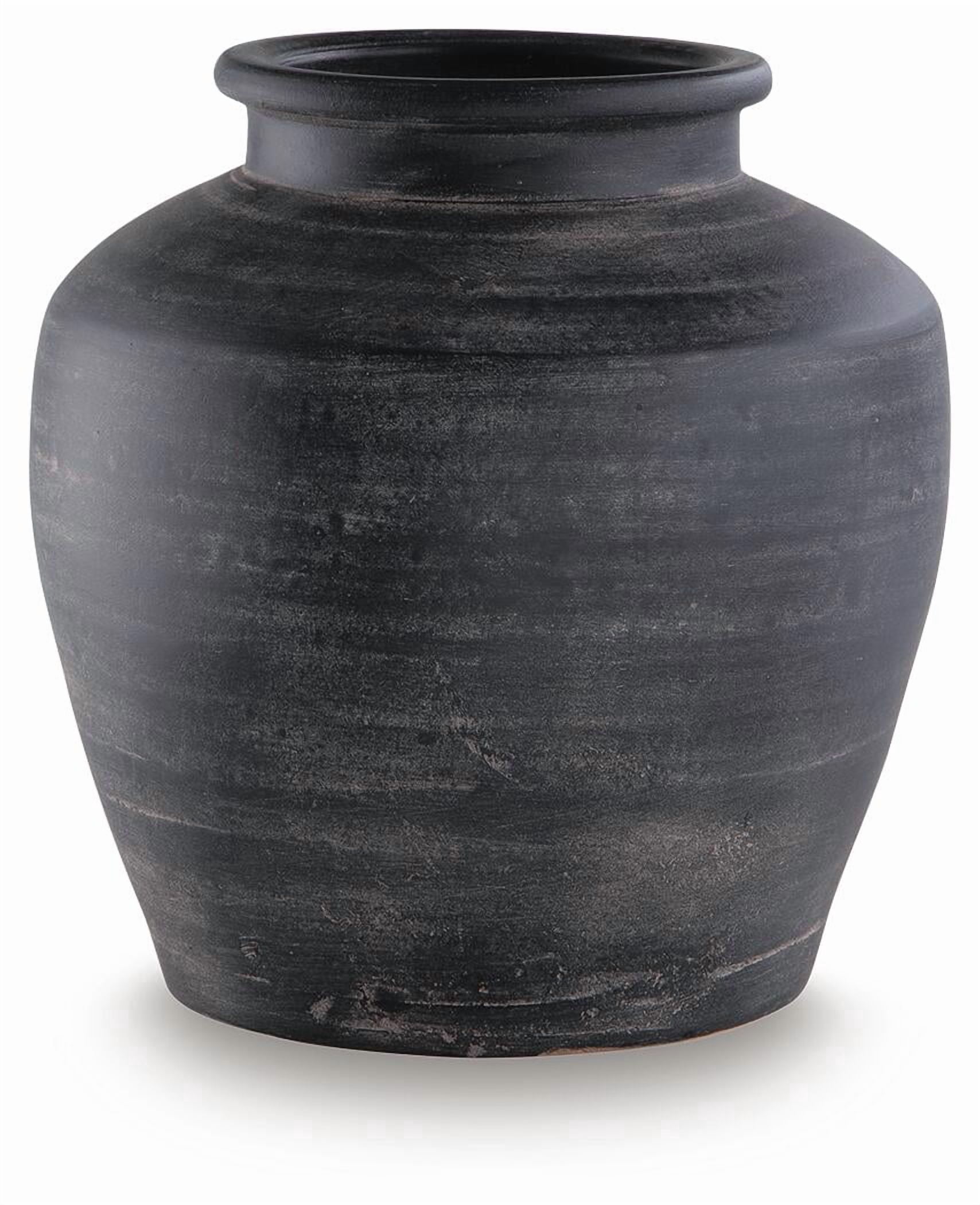 Signature Design by Ashley Meadie 12.25" Vase, Distressed Black Terra ...