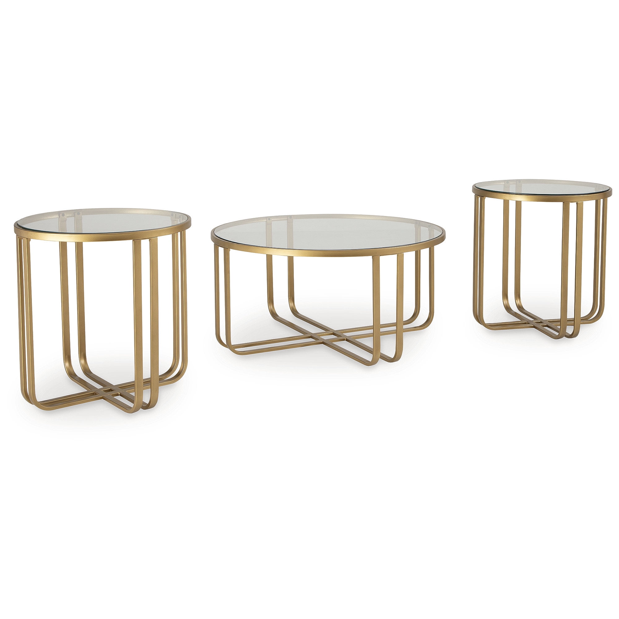 Signature Design by Ashley Milloton Round Table Set (Coffee Table & 2 ...