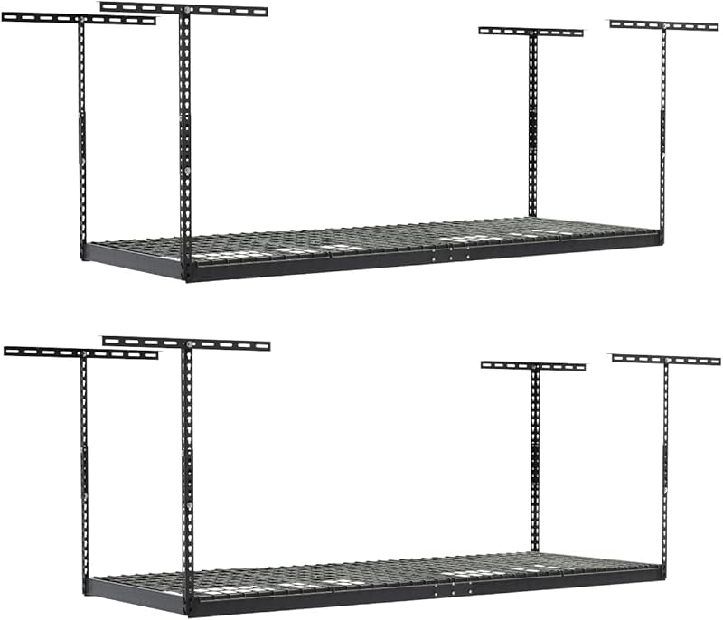 Overhead Garage Storage Racks 3x8’ Ceiling Mounted Shelving, Adjustable ...