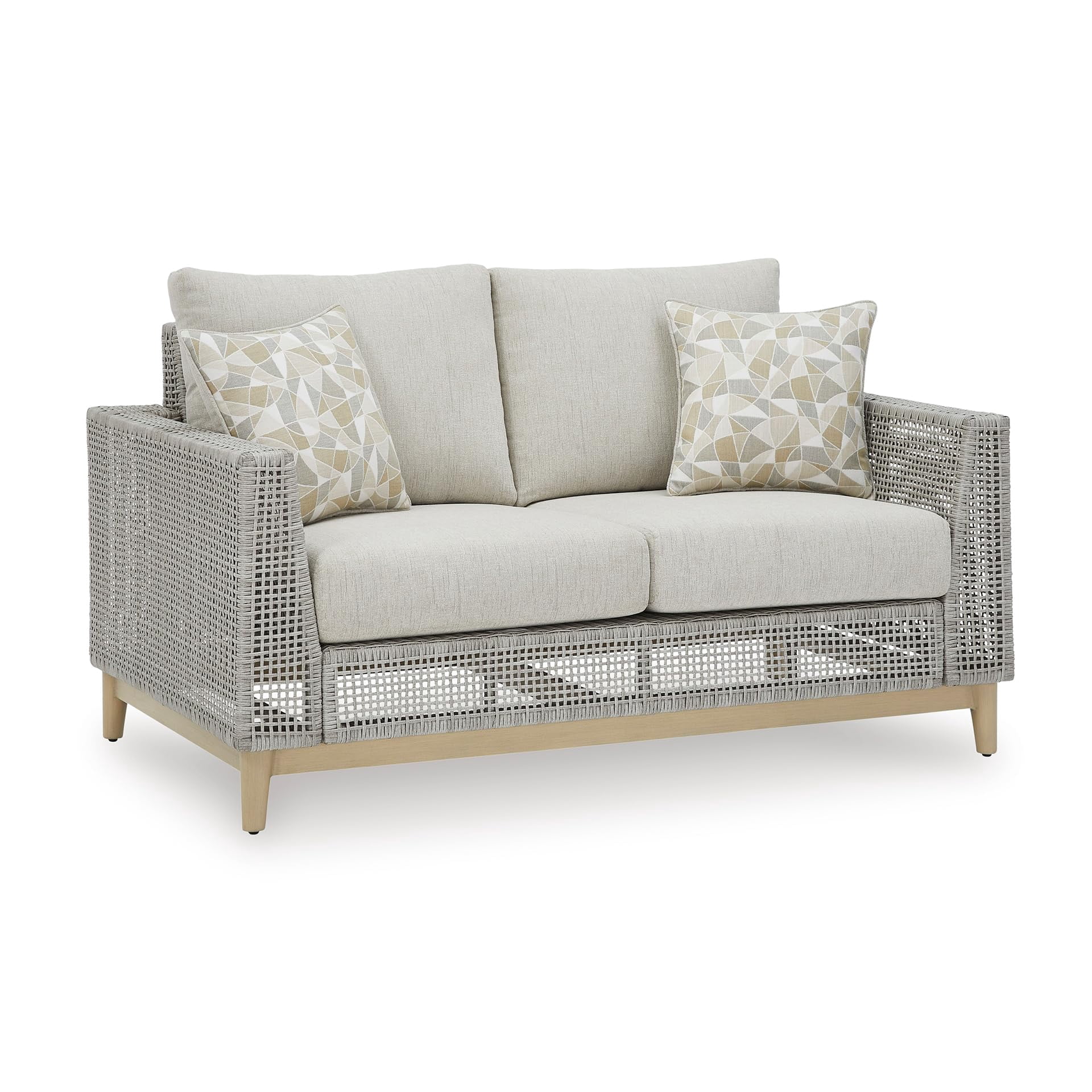 Signature Design by Ashley Seton Creek Gray Outdoor Loveseat with ...