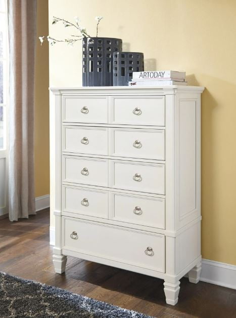 Signature Design by Ashley Signature by Ashley Prentice White 5-drawer ...