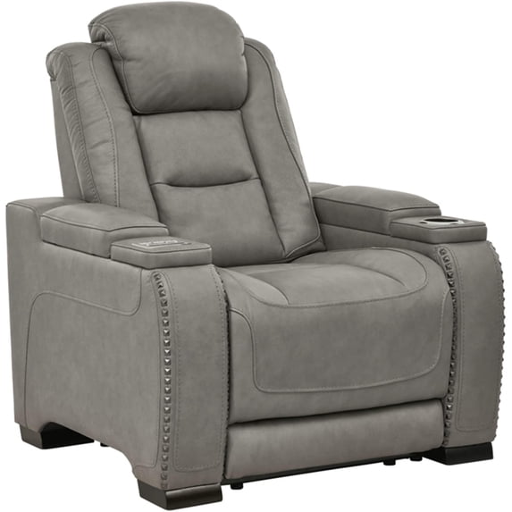 Signature Design Ashley Home Furniture: The Man-Den Gray Leather Power ...
