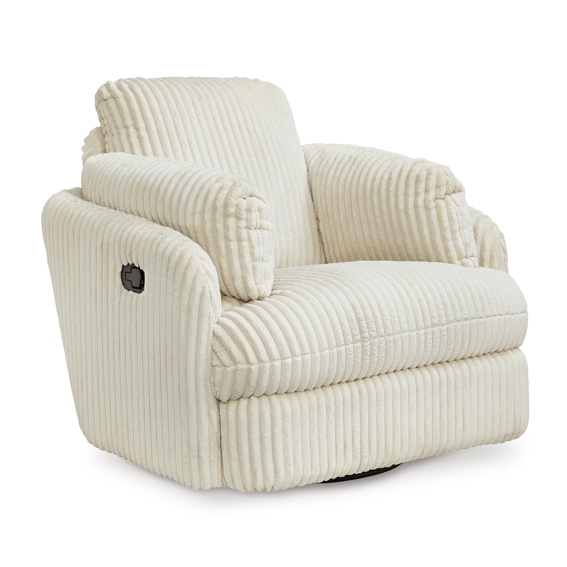 Signature Design by Ashley Tie-Breaker Ivory Swivel Glider Recliner ...