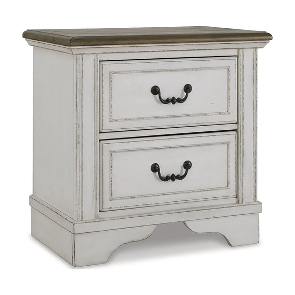 Ashley Furniture Traditional Brollyn 2-Drawer Night Stand, Two-tone ...