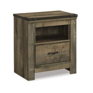 Ashley Drystan 2-Drawer Wood Nightstand with USB Charging Stations ...