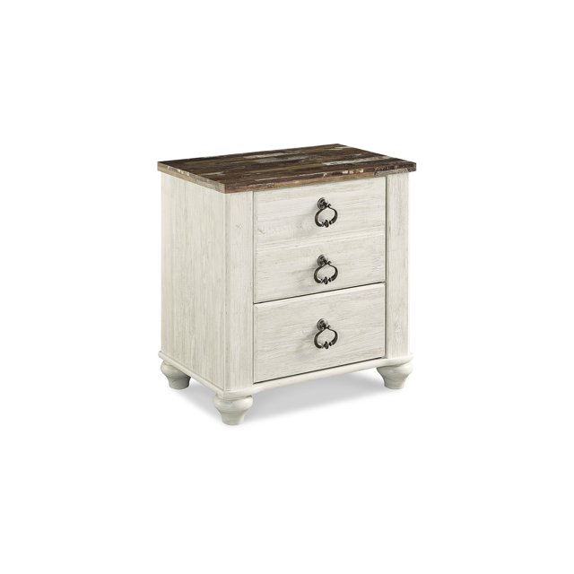 Signature Design by Ashley Willowton Farmhouse 2 Drawer Nightstand with ...