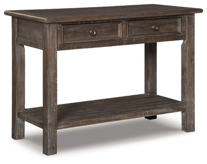 Signature Design by Ashley Wyndahl Rustic Rectangular Sofa Table with 2 Storage Drawers and Base ...