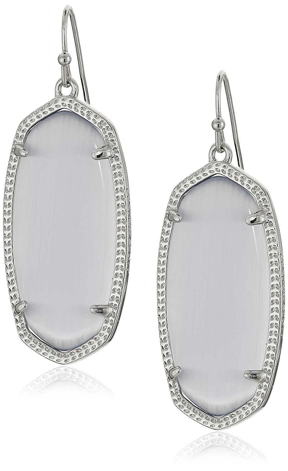Signature Elle Rhodium Plated Slate Glass Drop Earrings - 4217708891 ...