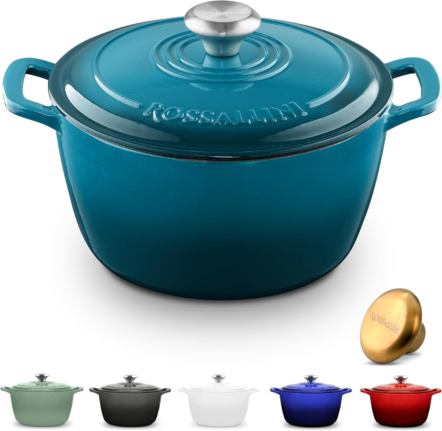 Signature Enameled Cast Iron Dutch Oven, Non-Stick Serving Pot with ...