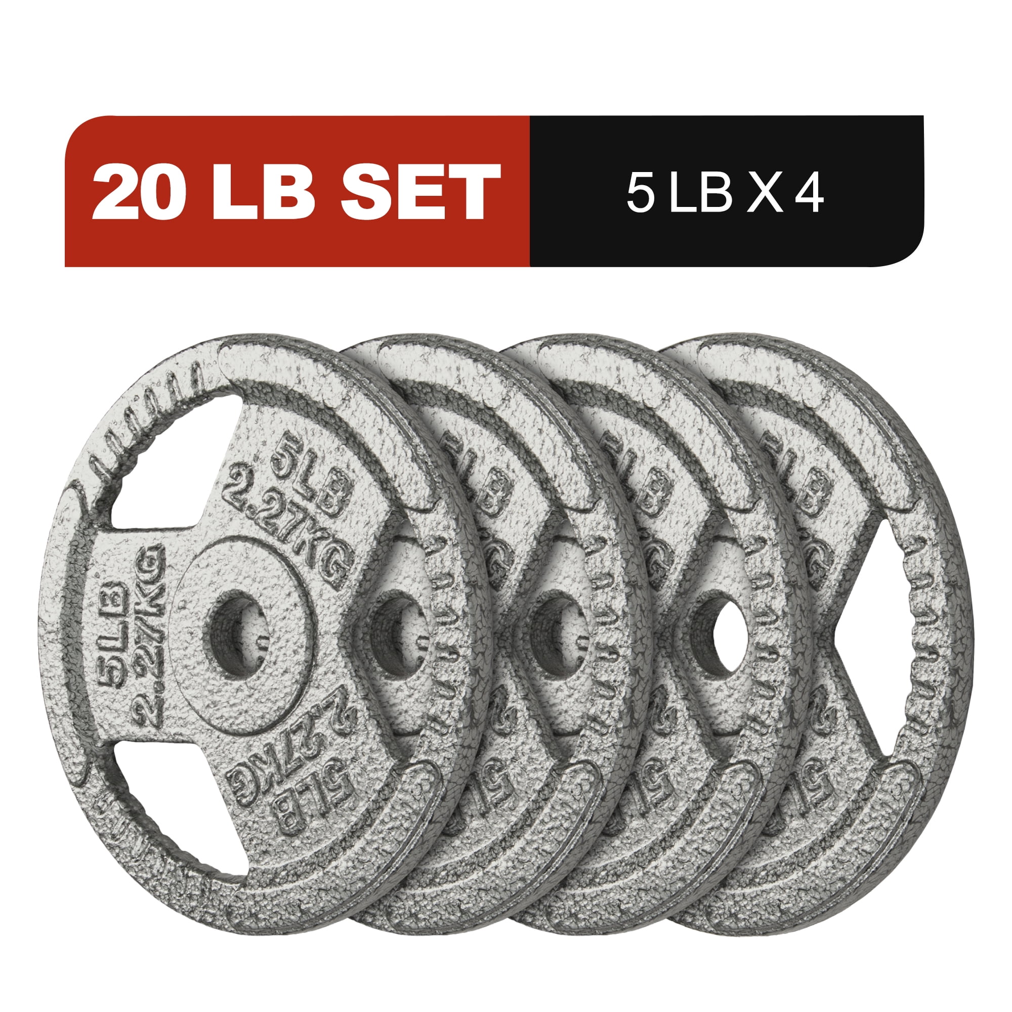 Signature Fitness 1-Inch Cast Iron Weight Plates – Standard Barbell ...