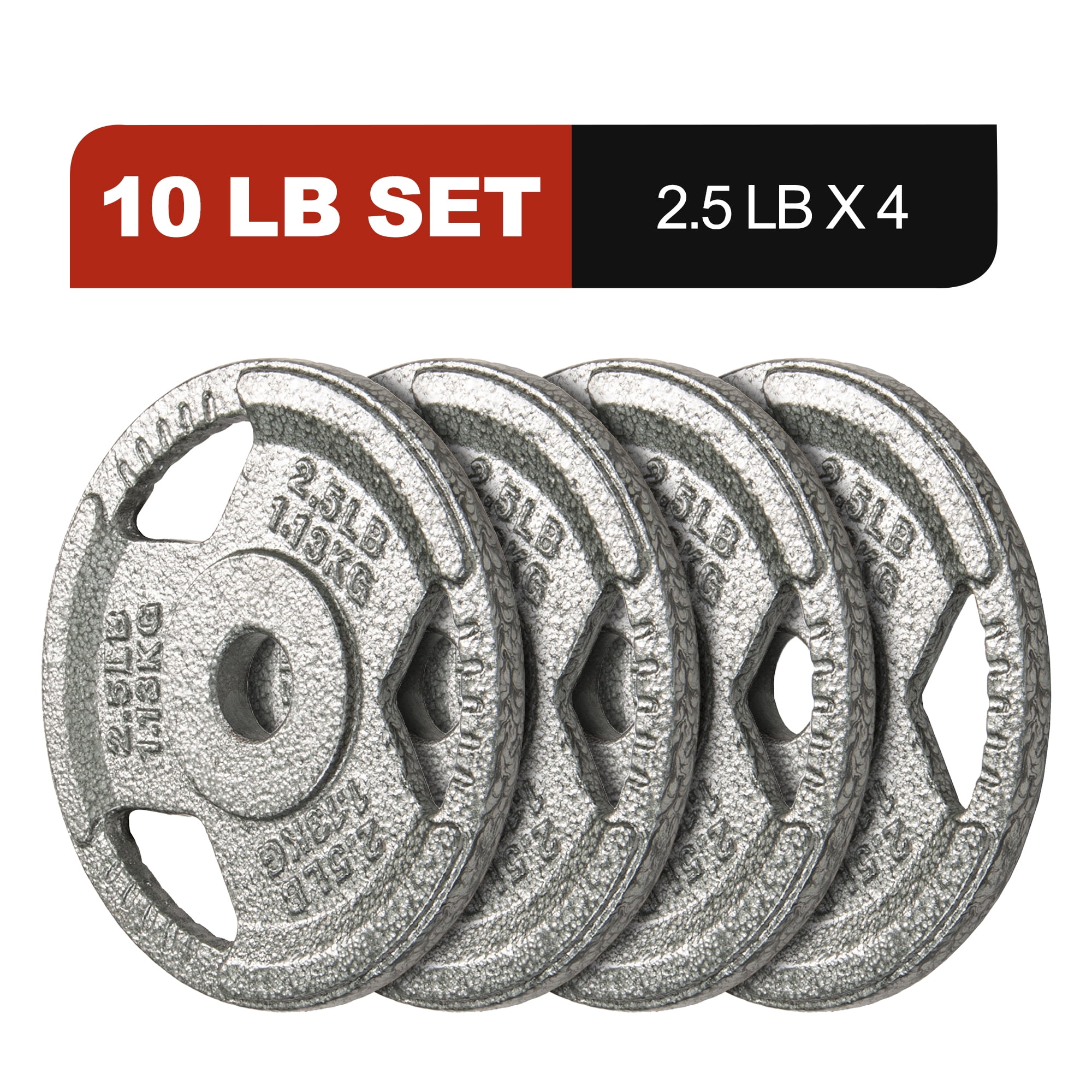 Signature Fitness 1-Inch Cast Iron Weight Plates – Standard Barbell ...