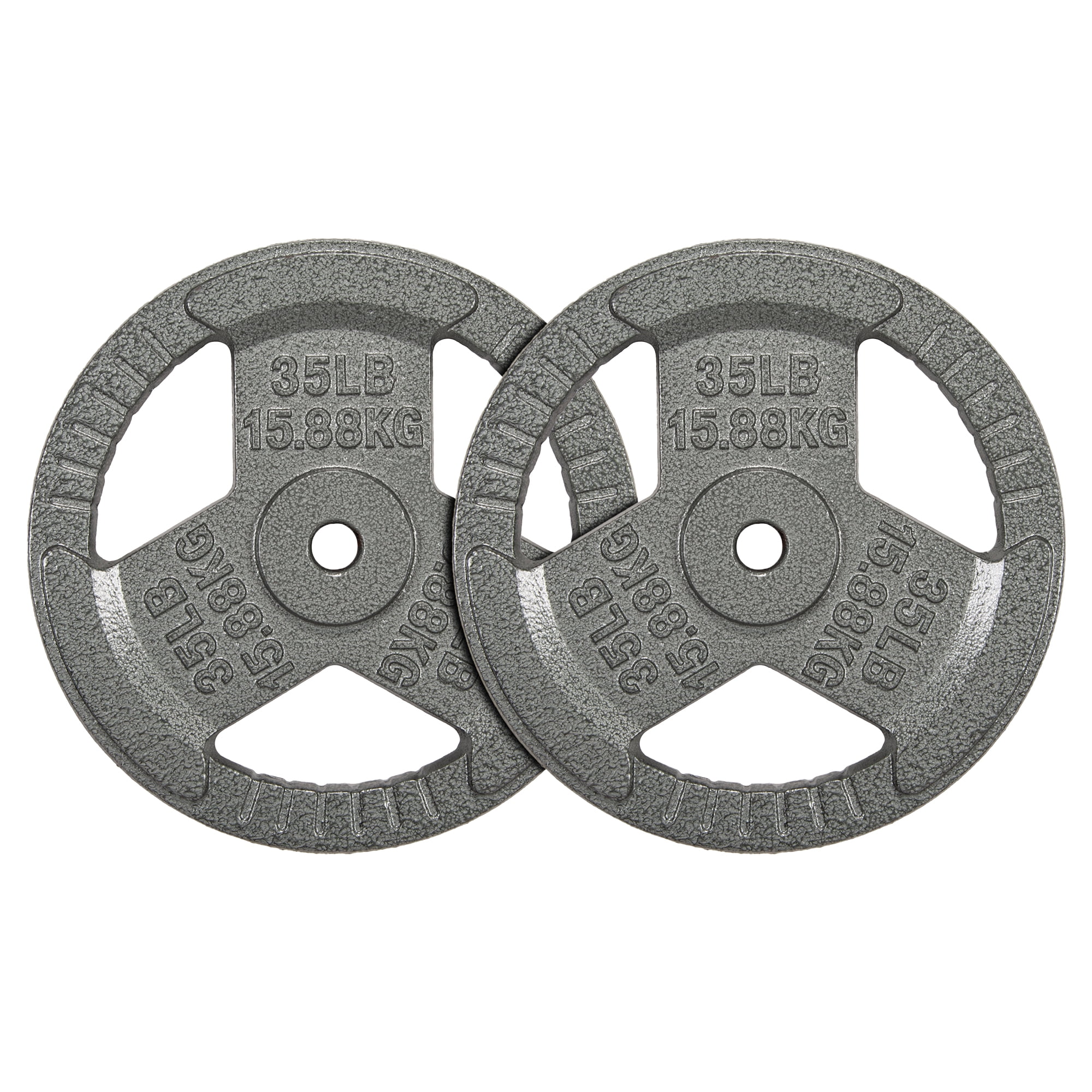Signature Fitness 1-Inch Cast Iron Weight Plates – Standard Barbell ...