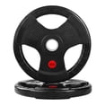 Signature Fitness 3-Grip Olympic Rubber Weight Plates, 2.5LB–45LB ...