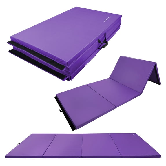 Signature Fitness 4ft x 8ft x 2in Folding Gymnastics Mat, 4-Panel ...