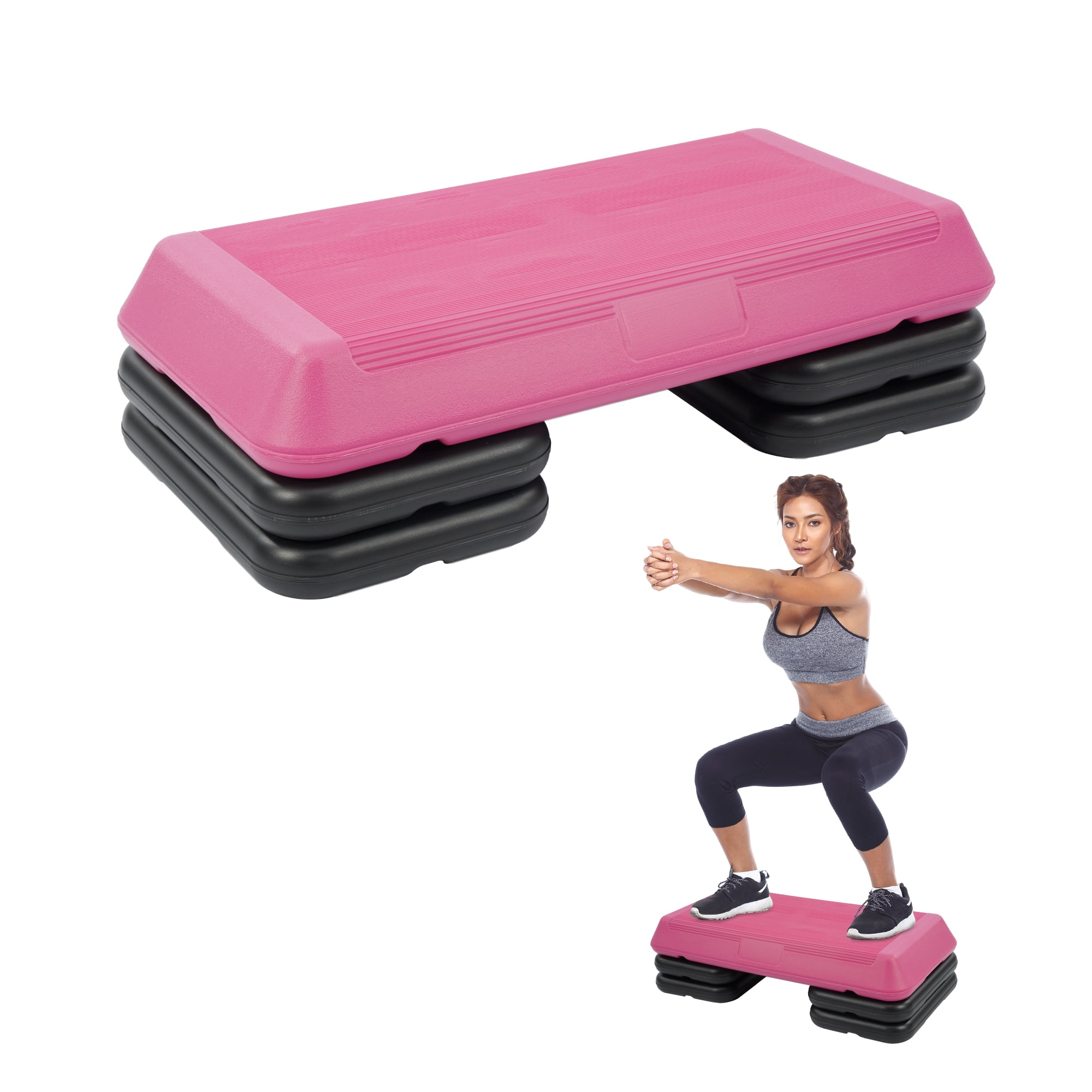 Signature Fitness Adjustable Aerobic Step Platform with 4 Risers, Non ...