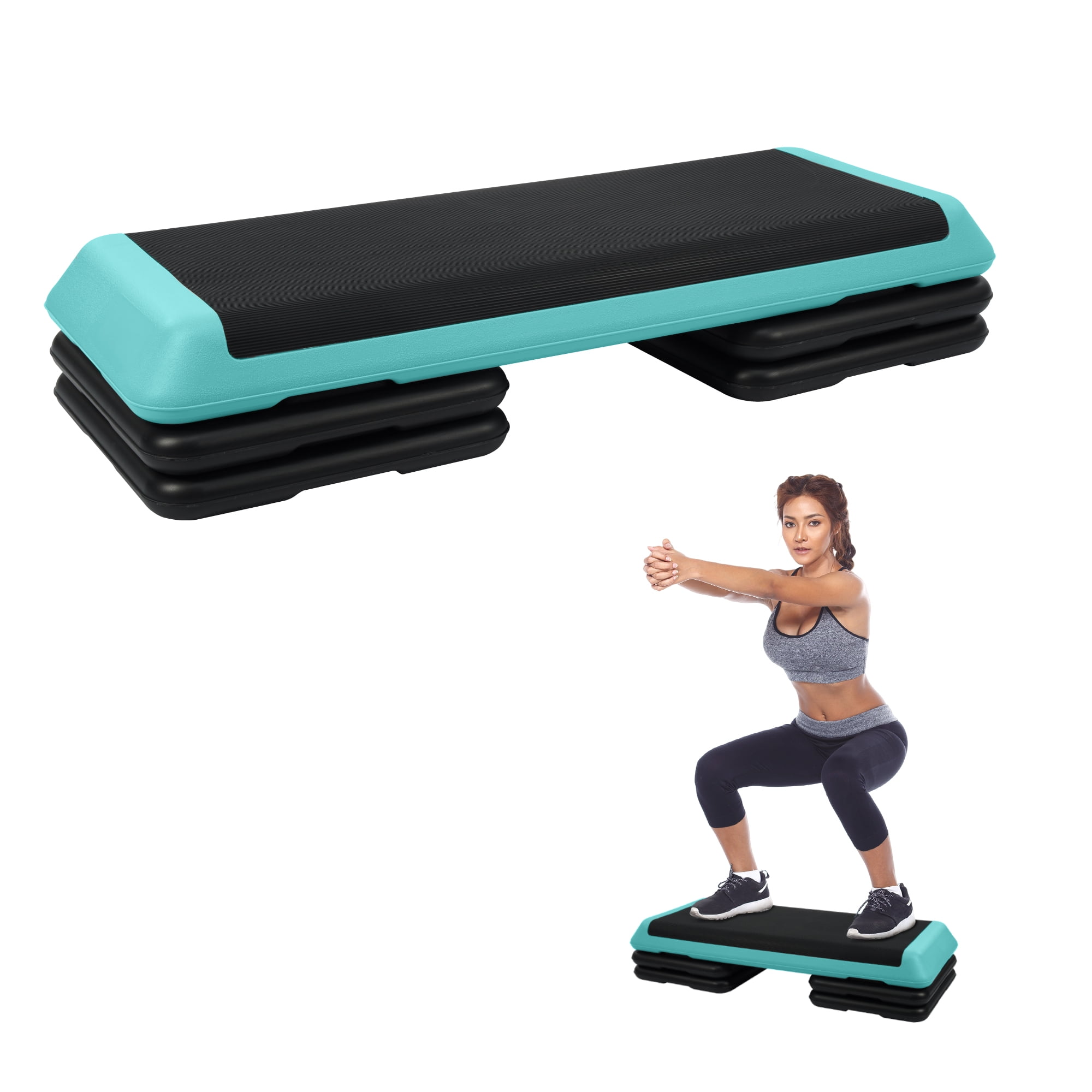Signature Fitness Adjustable Aerobic Step Platform with 4 Risers, Non ...