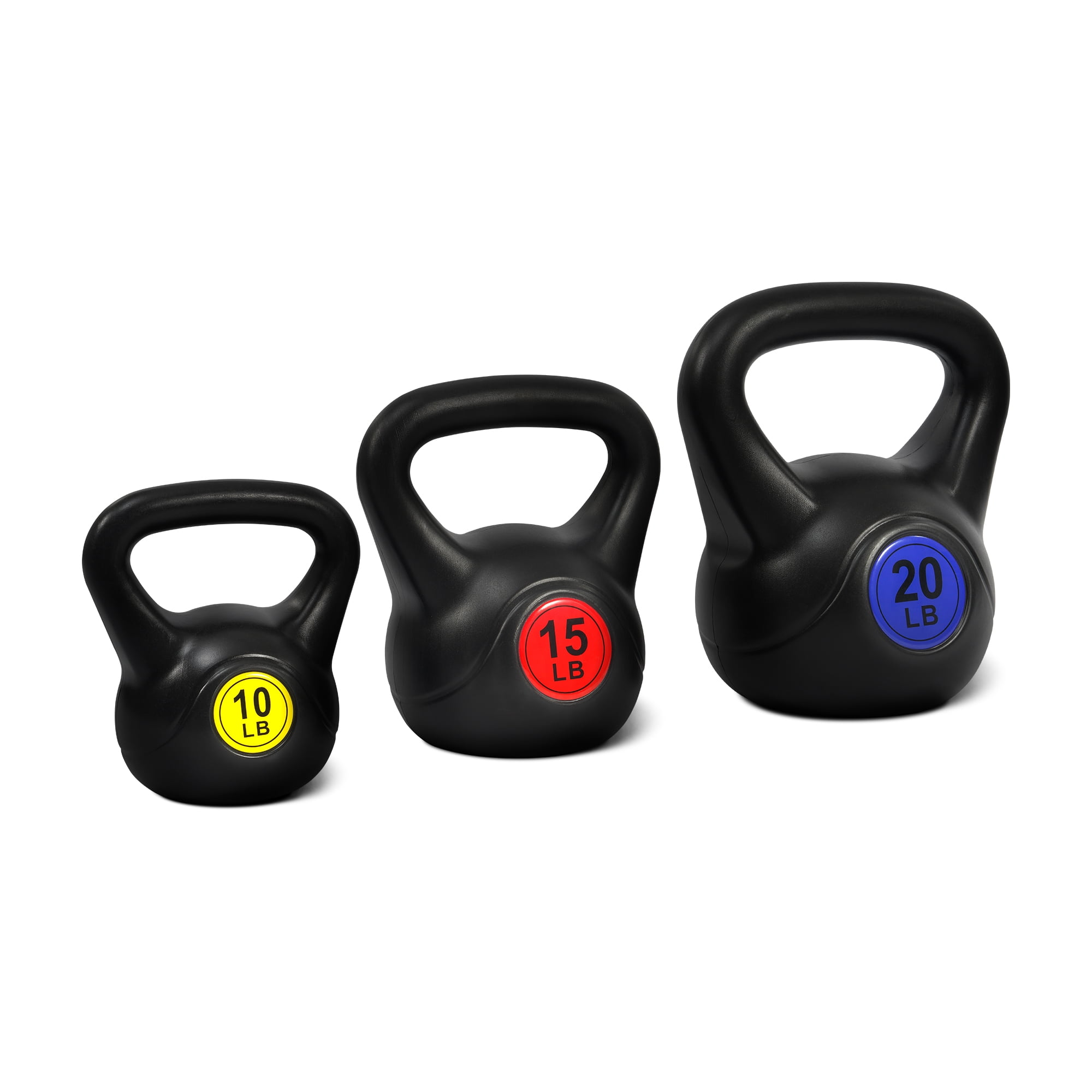 Signature Fitness Adjustable Sand-Filled Kettlebell Set, Black, Color ...
